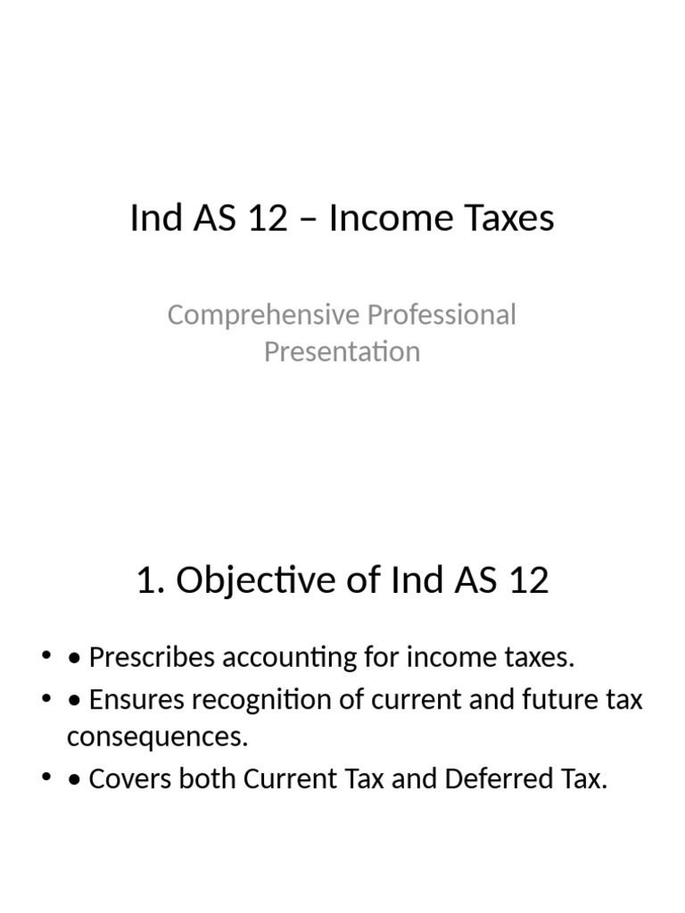 Ind AS 12 Presentation | PDF | Deferred Tax | Income Statement