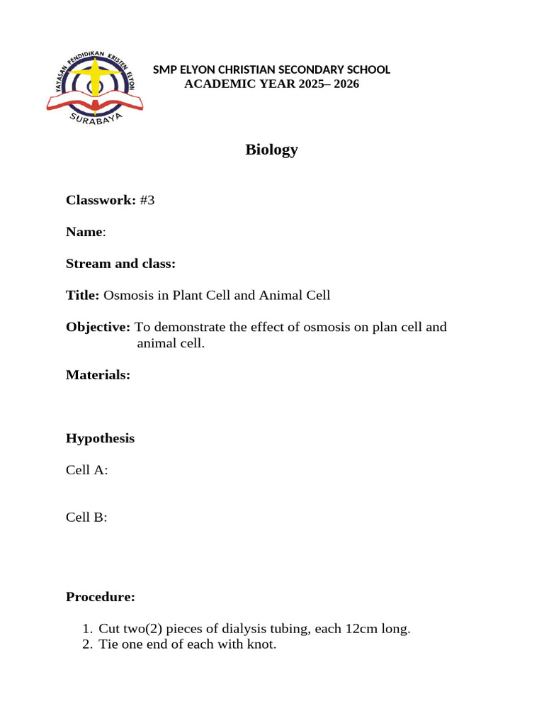 Osmosis Worksheets | PDF