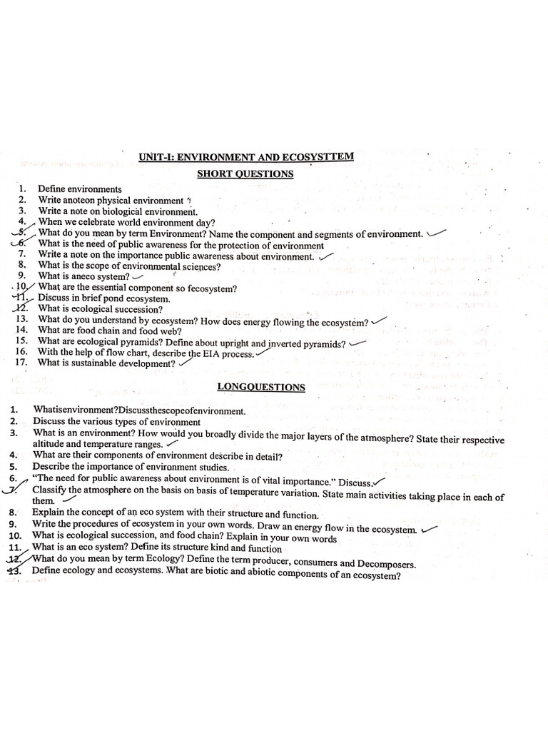 Environment & Ecology Pyq Questions | PDF