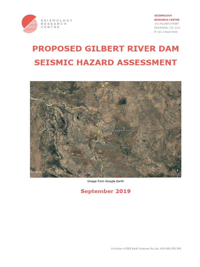 Gilbert River Dam Seismic Hazard Study | PDF | Earthquakes | Moment ...