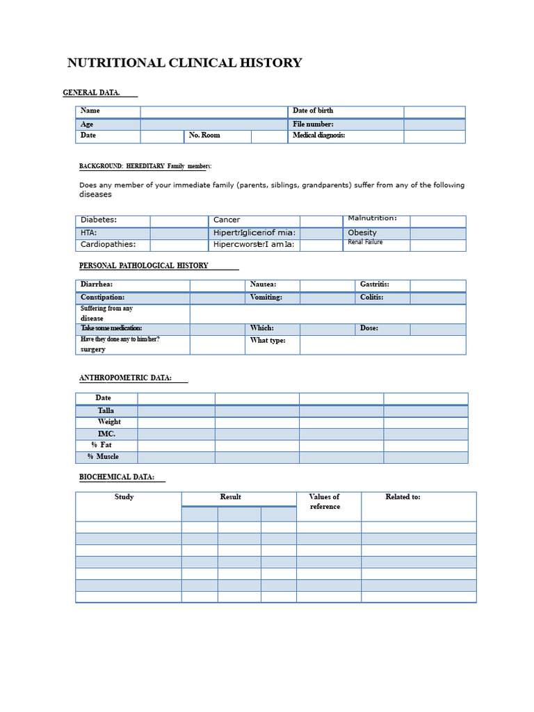 Nutritional Clinical History | PDF | Fat | Foods