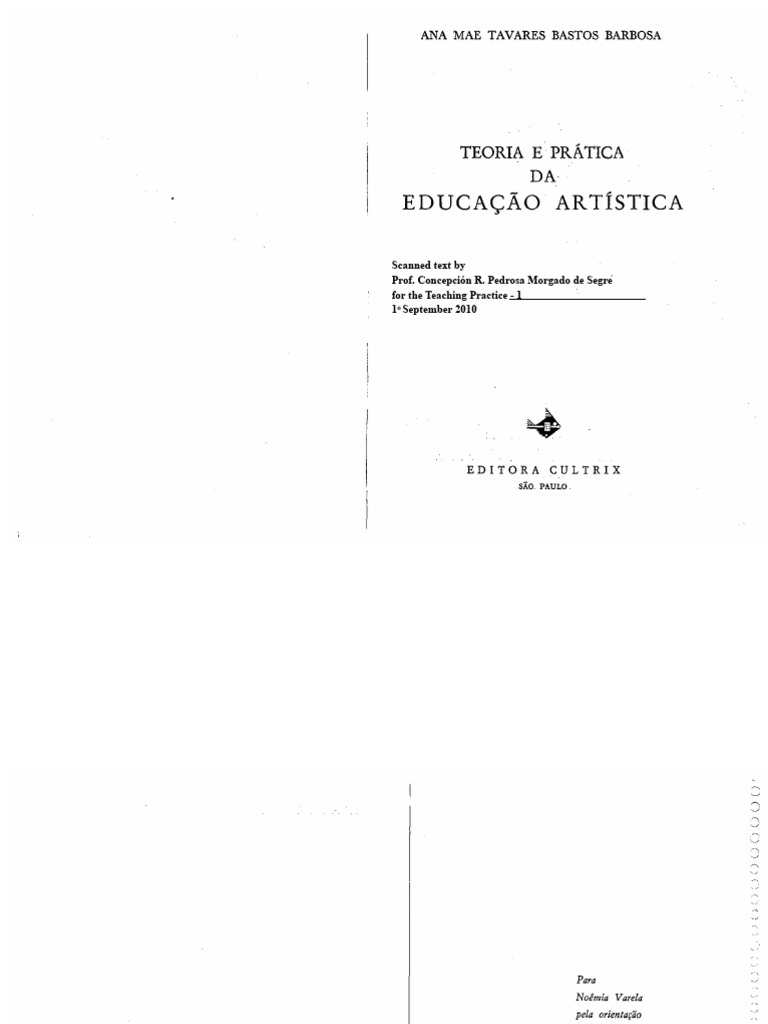 Barbosa Ana Mae - Theory and Practice of Artistic Education | PDF