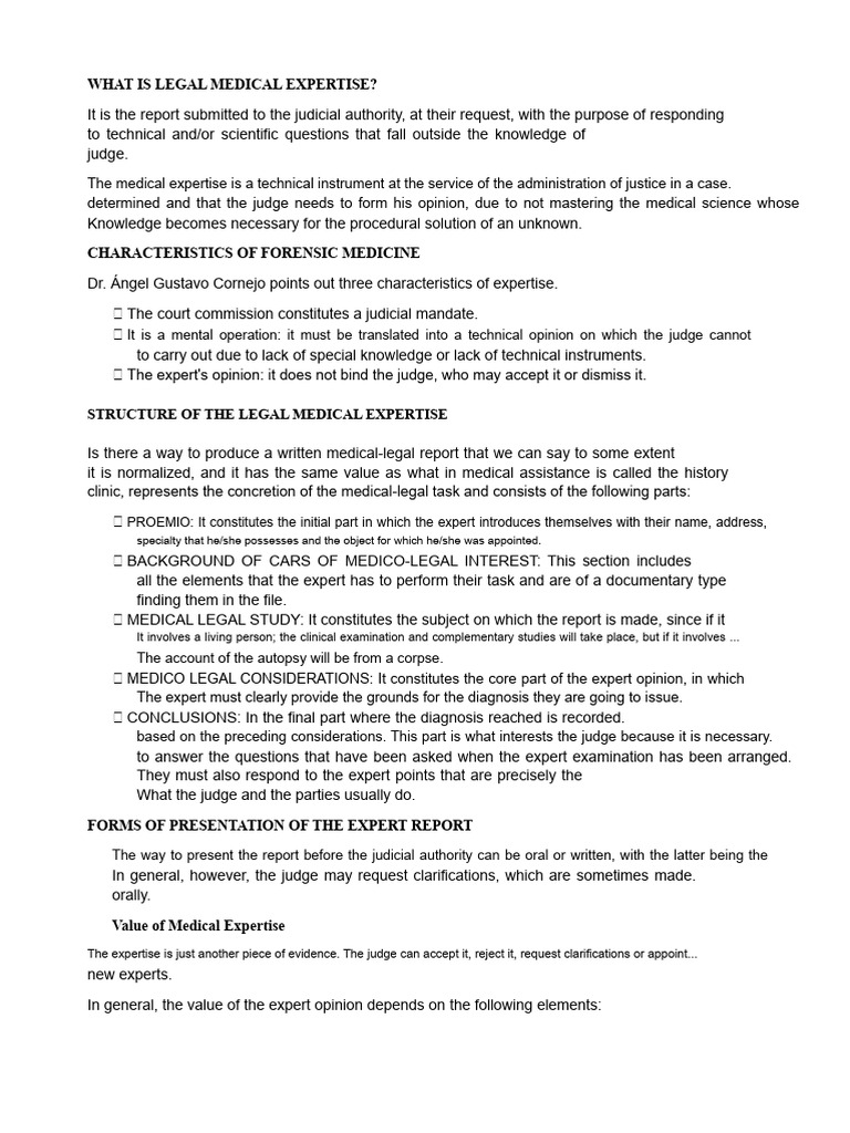 Understanding Legal Medical Expertise | PDF | Autopsy | Forensic Science