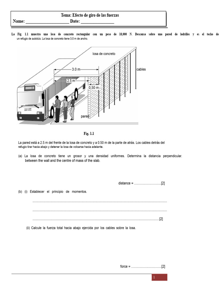 Efecto de Giro de Las Fuerzas (Hoja de Trabajo) | PDF | Mecánica | Cantidad