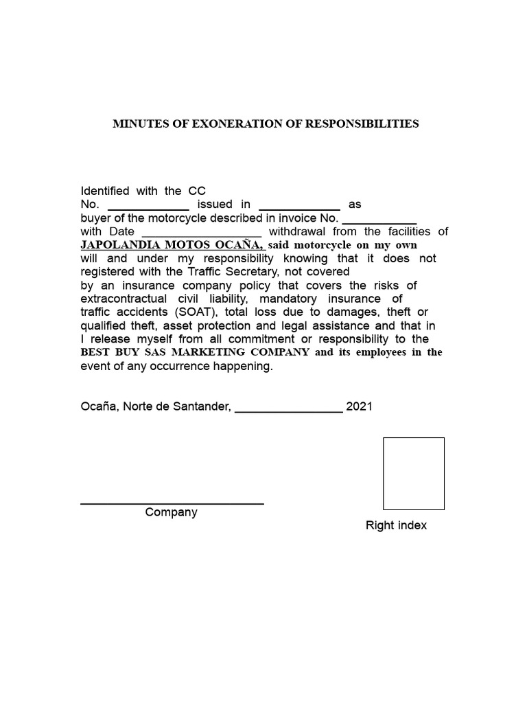 Act of Exoneration | PDF