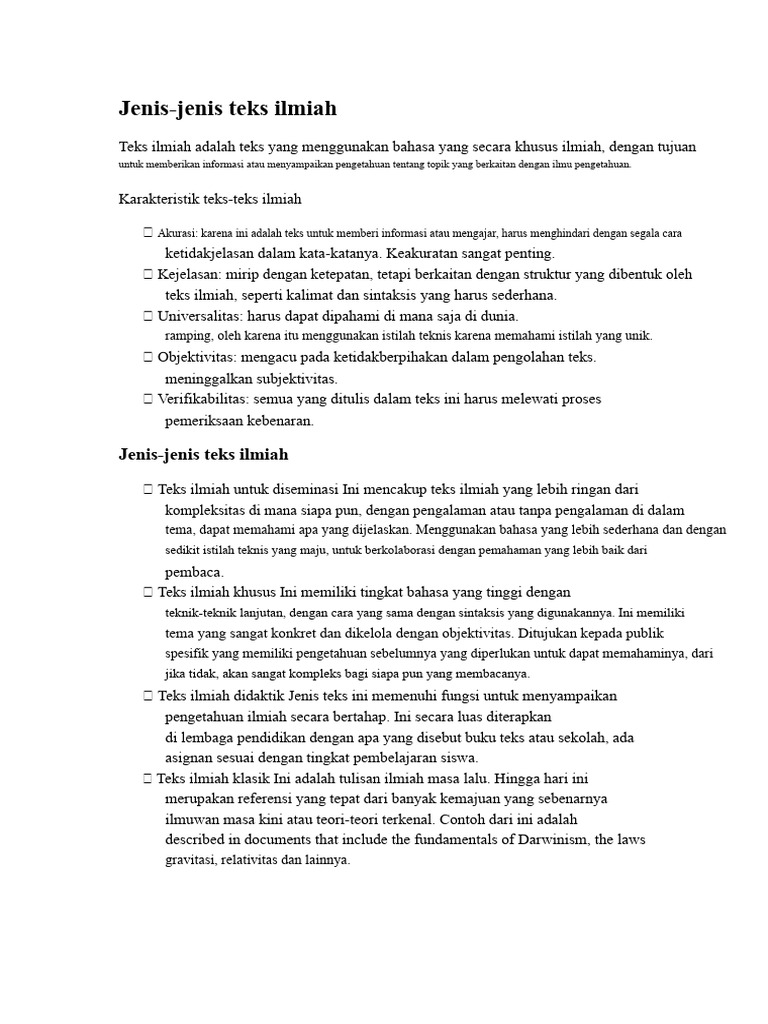 Jenis Teks Ilmiah | PDF