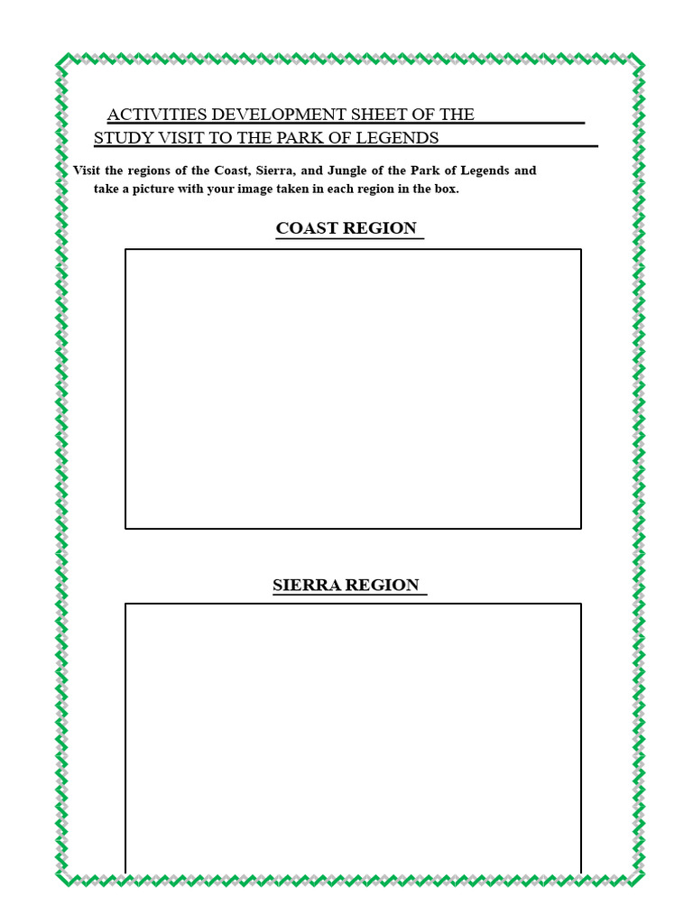 Activities for Park of Legends Visit | PDF