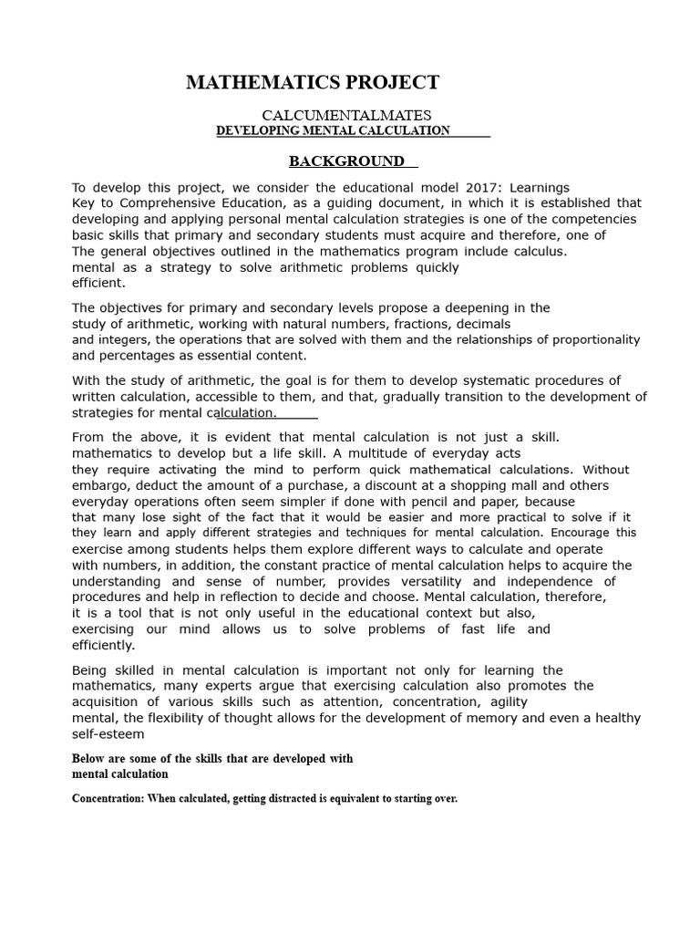 Enhancing Mental Calculation Skills | PDF | Arithmetic | Mathematics