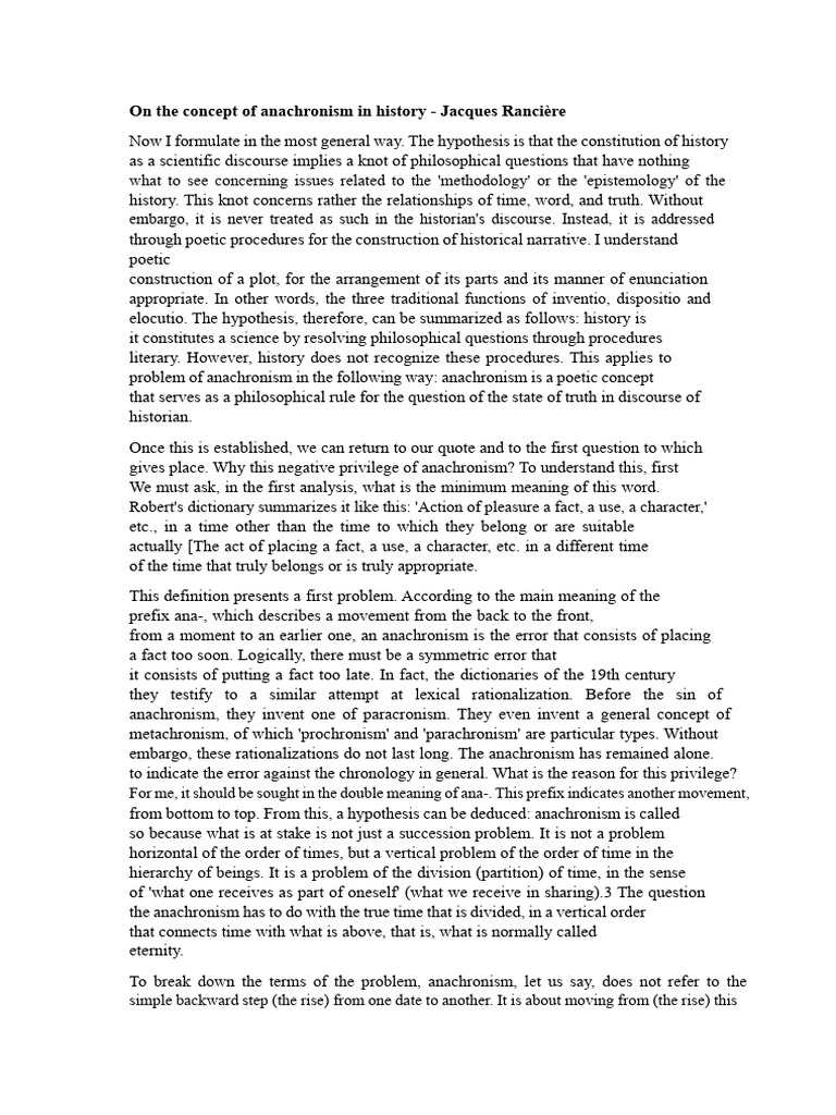 Anachronism in Historical Discourse | PDF | Truth | Argument