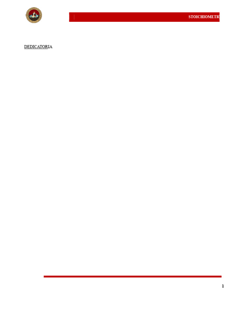 MONOGRAPHY - STOICHIOMETRY | PDF | Mole (Unit) | Stoichiometry