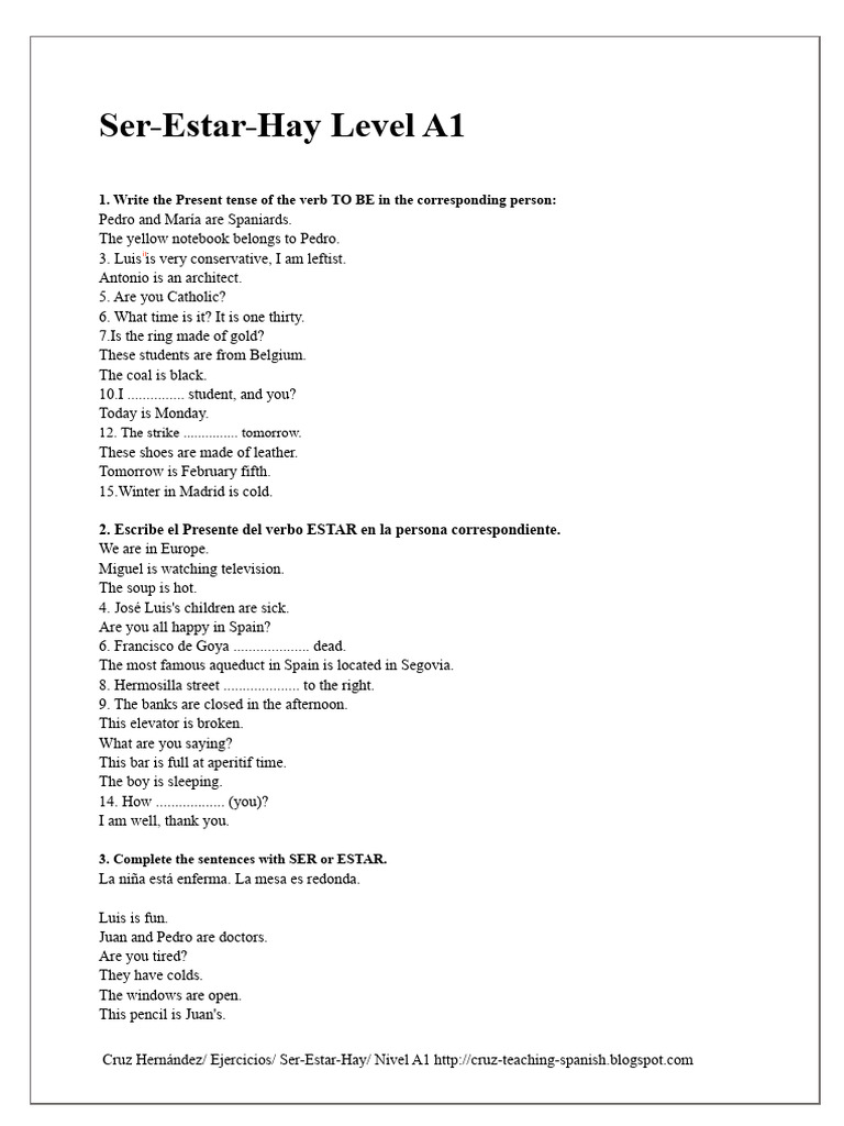 To be, to be (temporary), there is/are | PDF