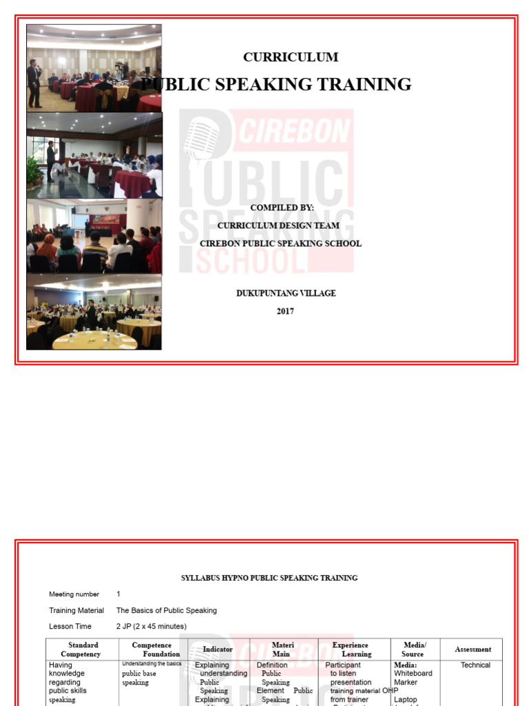 Public Speaking Curriculum | PDF | Public Speaking | Curriculum