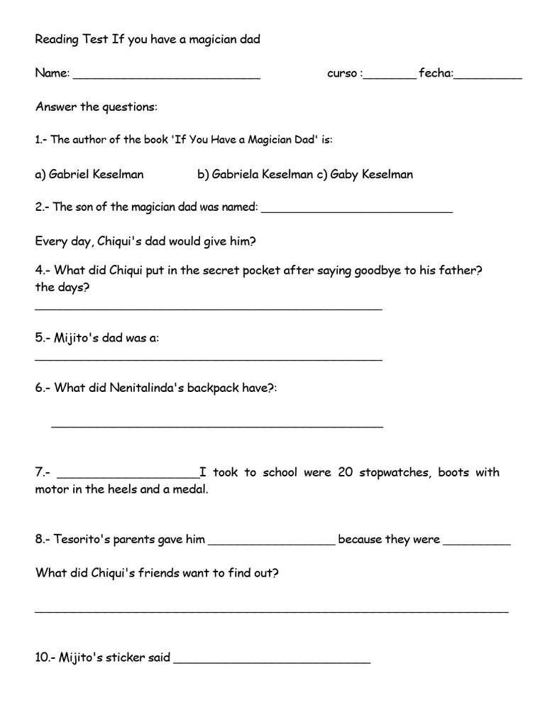 Book Test If You Have A Wizard Dad | PDF | Magician (Fantasy)