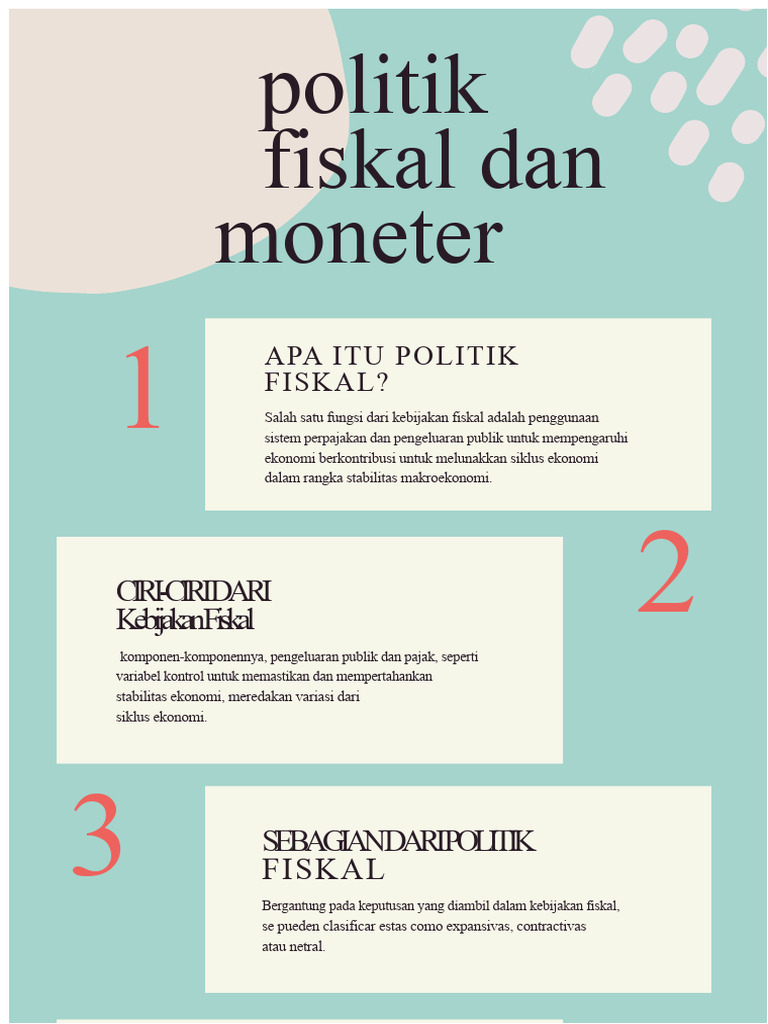 Infografis politik moneter dan fiskal | PDF
