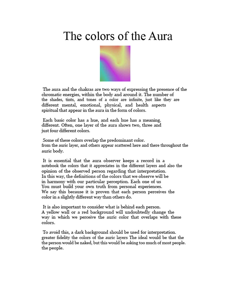 Colors of The Aura | PDF | Color | Aura (Paranormal)