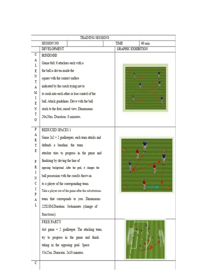 Football Training Sessions PDF | PDF | Football Codes | Ball Games