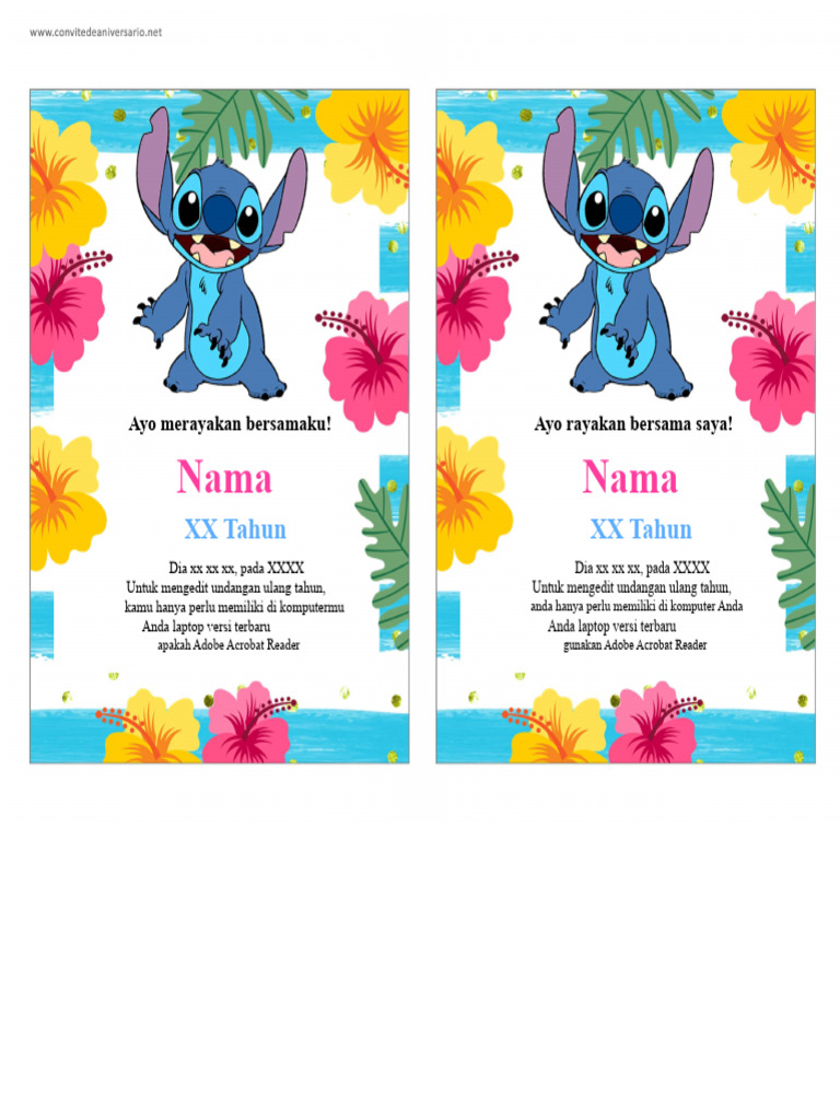 Undangan-Ulang-Tahun-Stitch-1-1 | PDF