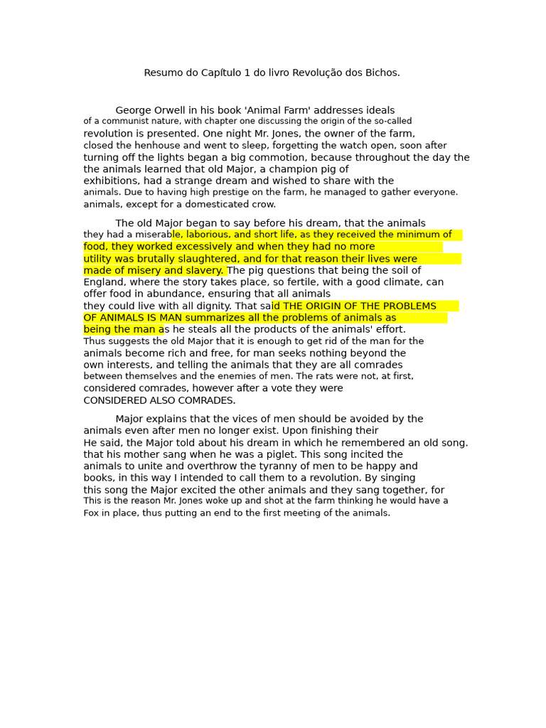 Summary of Animal Farm | PDF