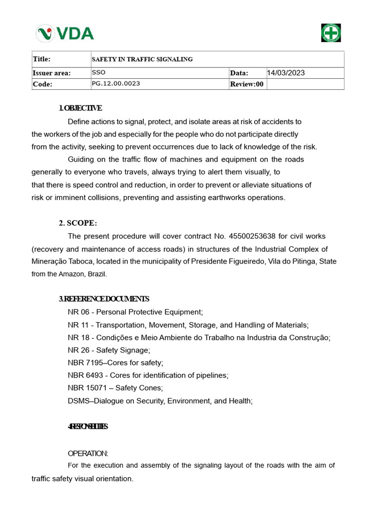 Traffic Safety Signaling Procedures | PDF | Traffic | Road