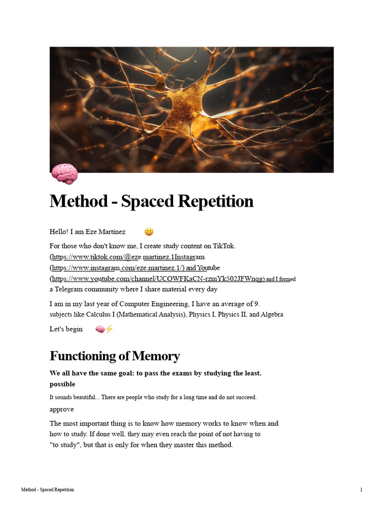 Method - Spaced Repetition | PDF | Cognition | Cognitive Science