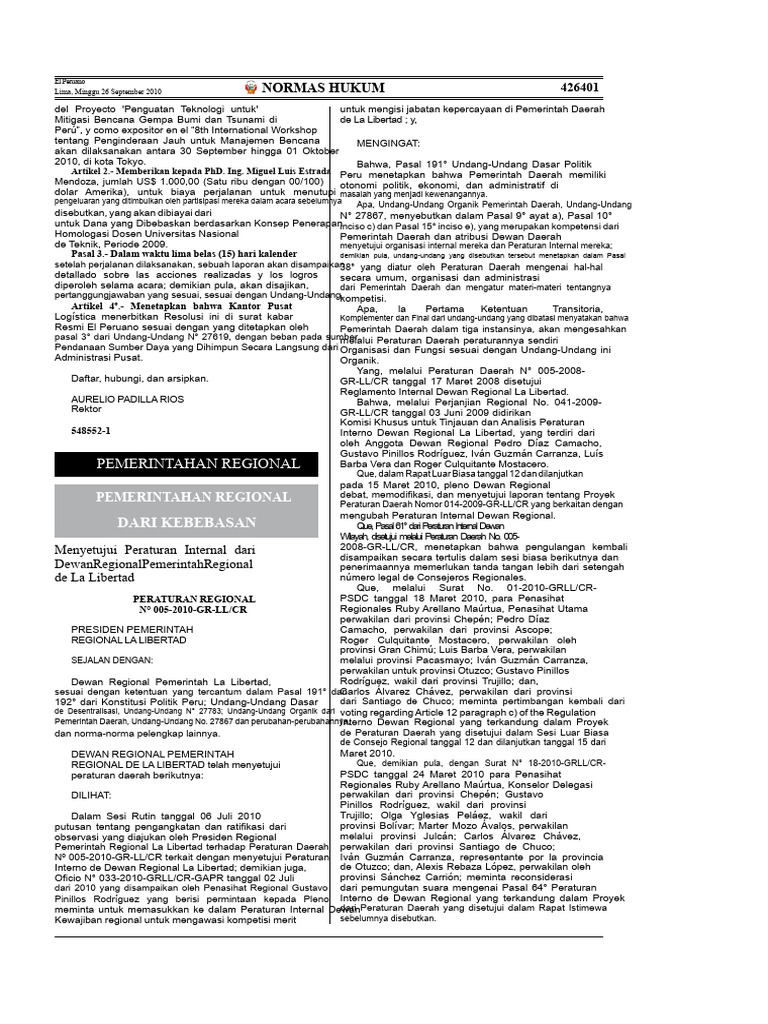 Peraturan Internal Dewan Regional | PDF