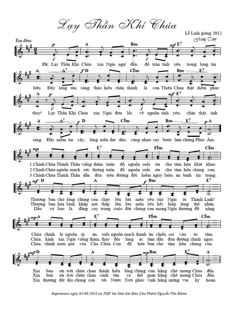 Lay Than Khi Chua - Giang Tam | PDF