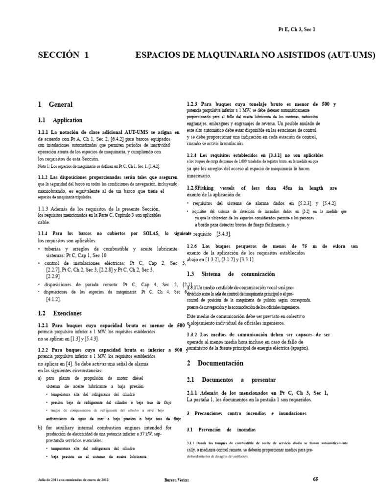 Reglas BV PtE Capítulo 3 Sección 1 AUT-UMS | PDF | Rodamiento (Mecánico ...