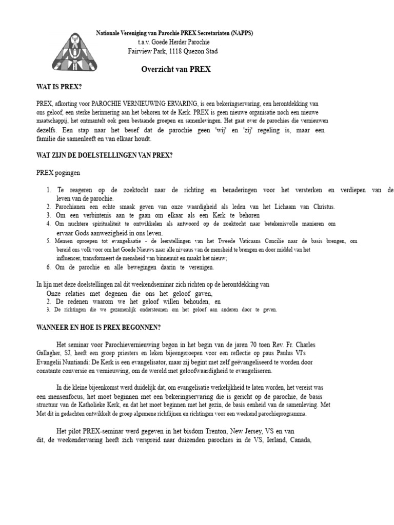 Prex Overzicht | PDF