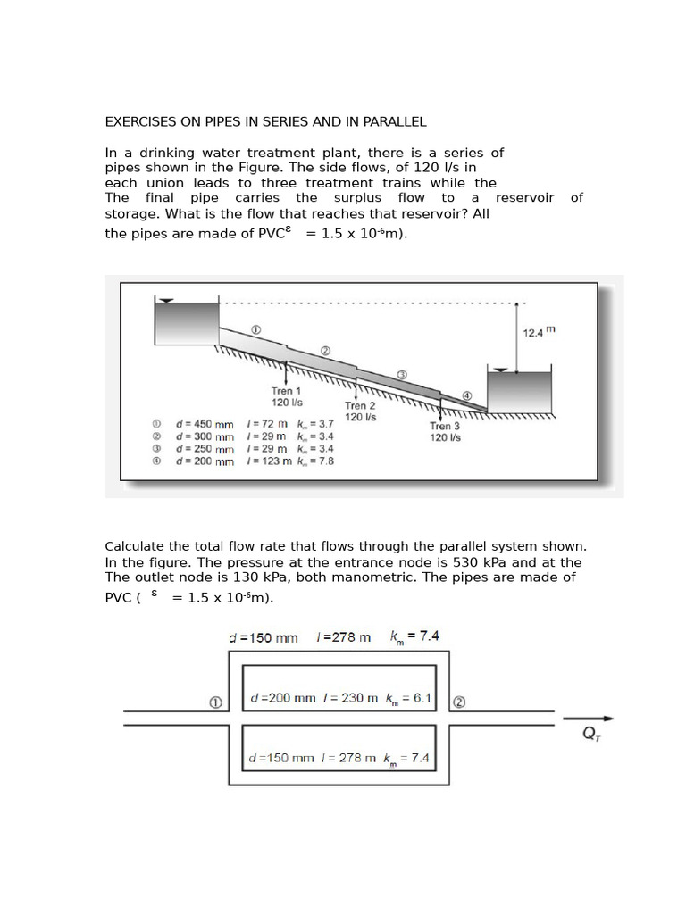Pipe Flow Calculations in Water Treatment | PDF