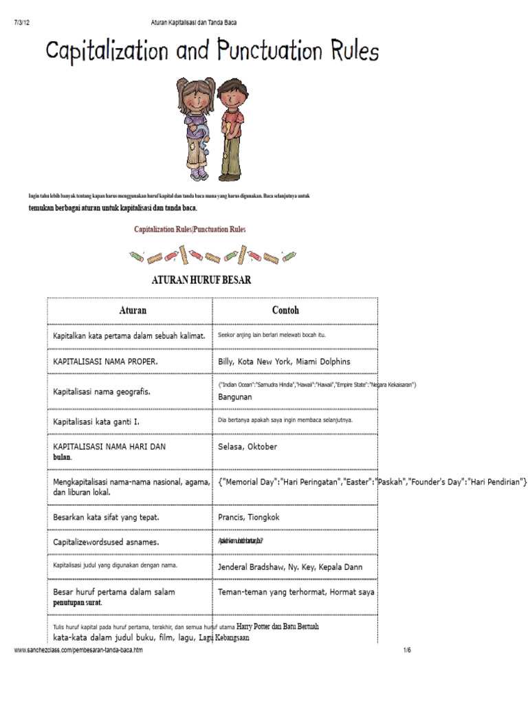 Aturan Huruf Kapital dan Tanda Baca | PDF