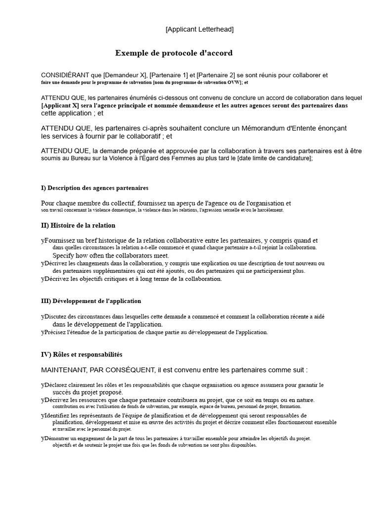 Exemple de Protocole D'accord | PDF | La violence