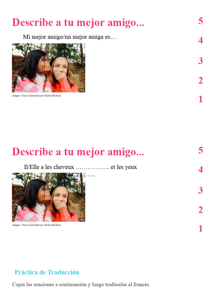 Describe A Tu Mejor Amigo.. | PDF