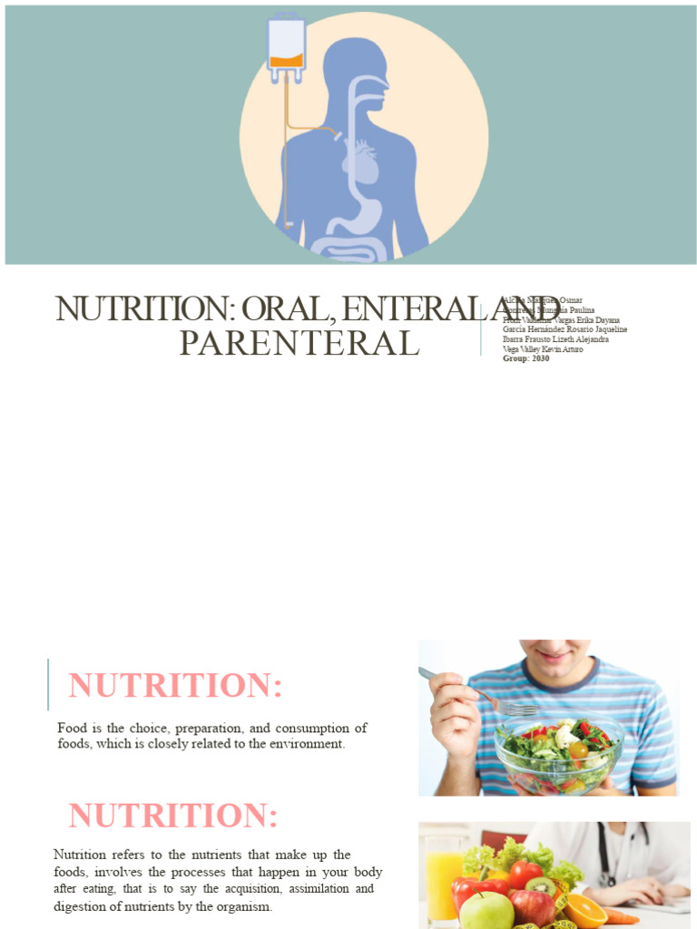 Nutrition: Oral, Enteral, and Parenteral Care | PDF | Intravenous ...