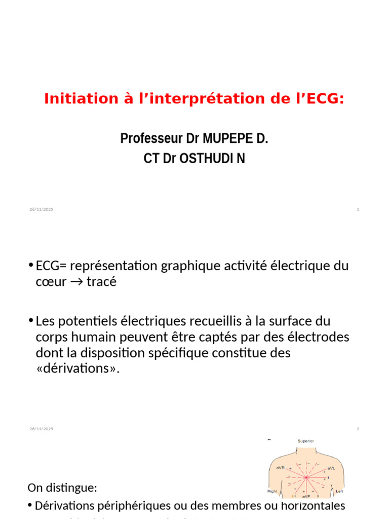 Guide d'Interprétation de l'ECG | PDF | Électrocardiographie | Système ...