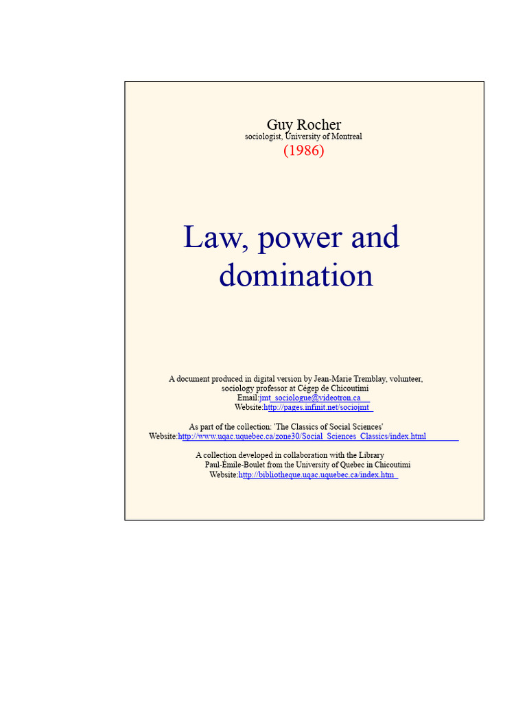 Law Power Dominance | PDF | Max Weber | Sociology