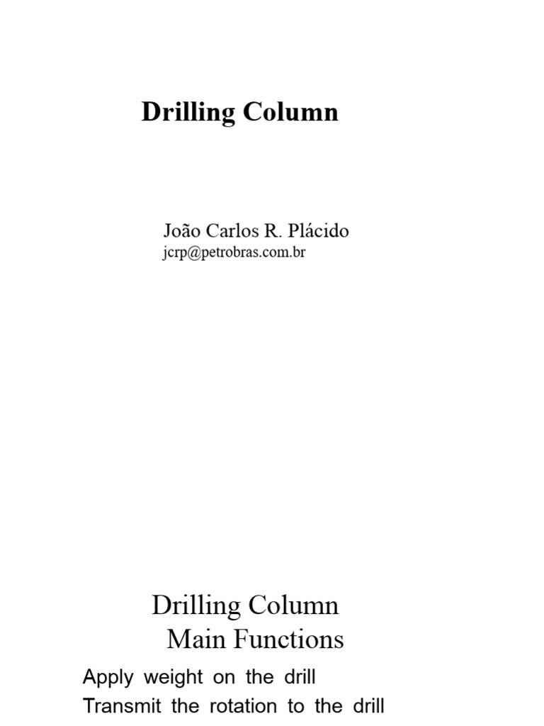 Drilling Column: Functions and Specifications | PDF | Pipe (Fluid ...
