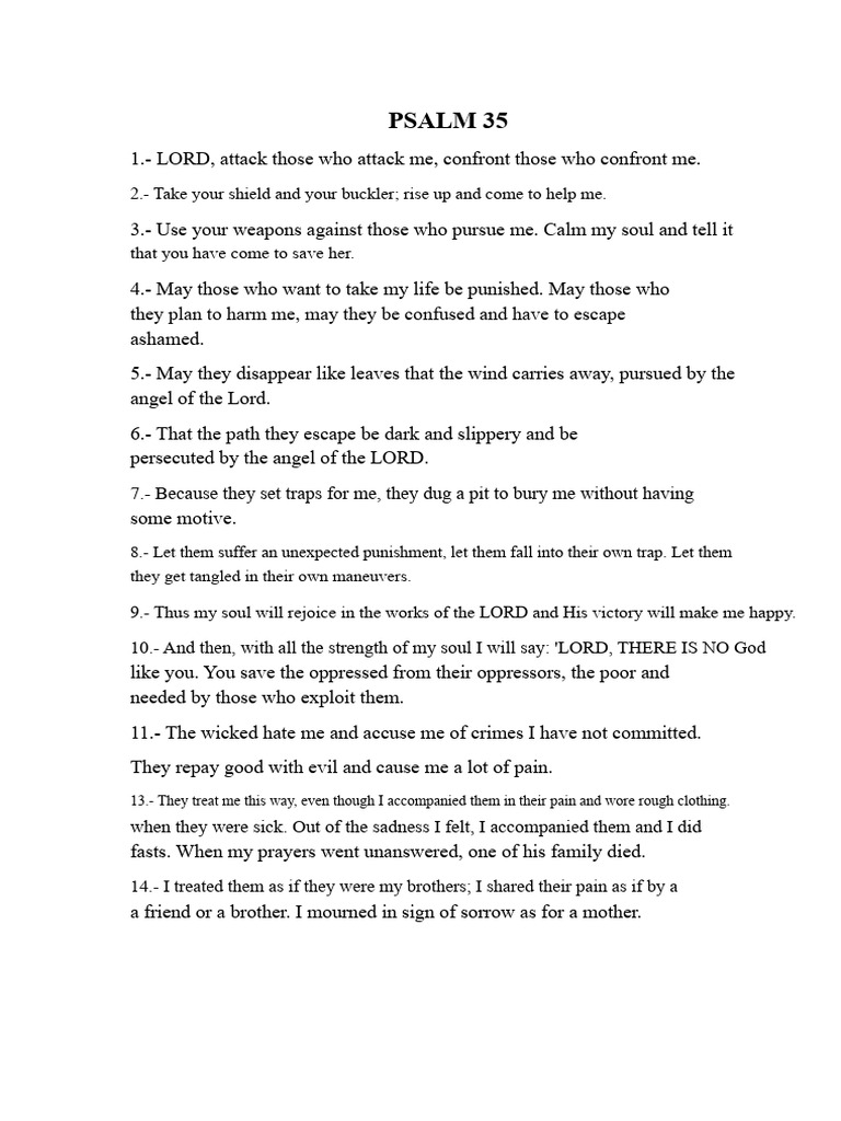 Psalm 35 | PDF | God The Father | Jesus