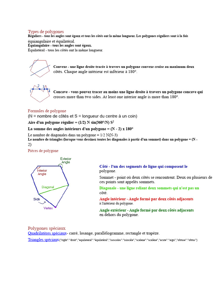 Guide complet des polygones et leurs types | PDF | Polygone | Objets ...