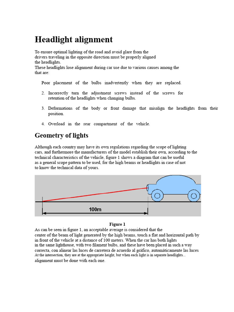 Headlight Alignment | PDF | Headlamp | Vehicles