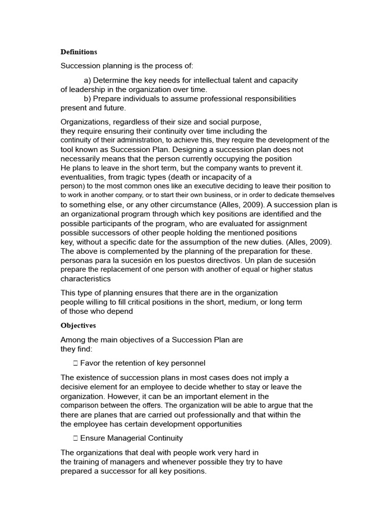 Succession Plan | PDF | Employee Retention | Business