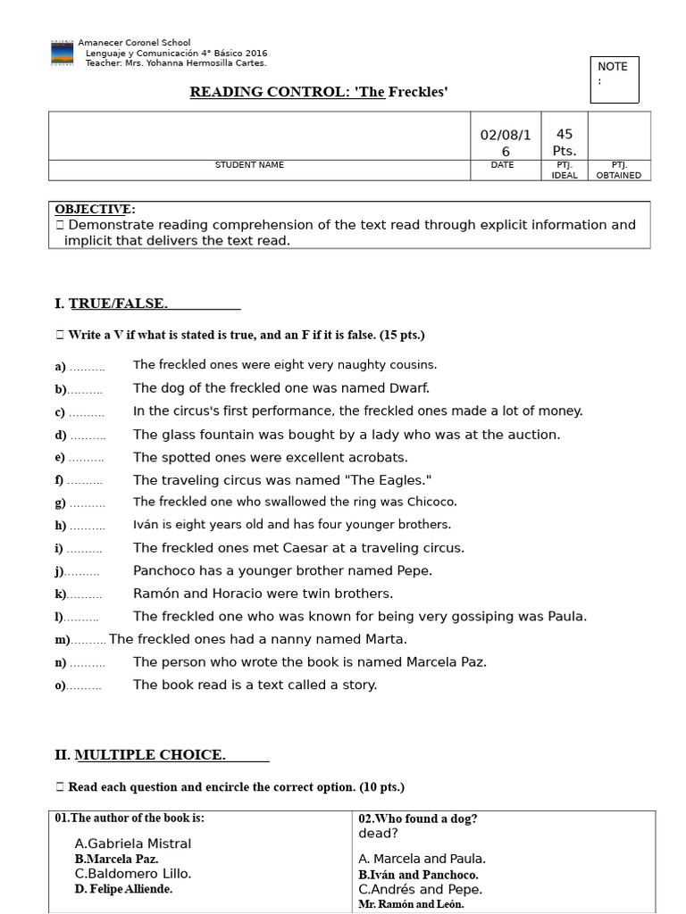 Reading Control The Spots | PDF