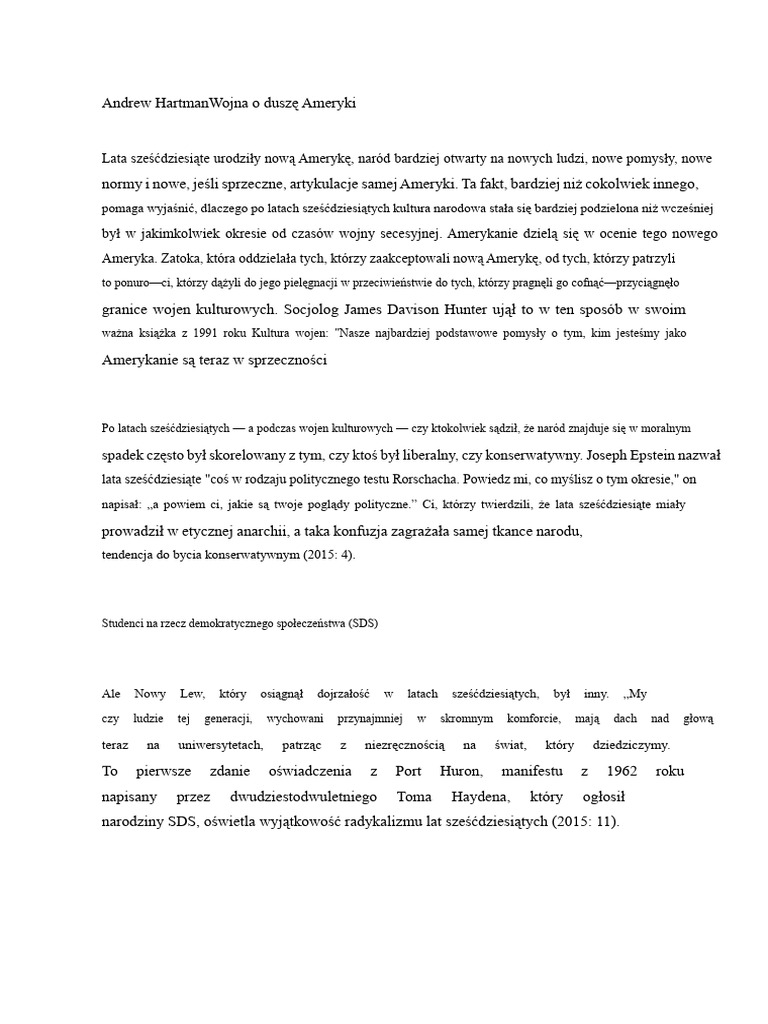 Andrew Hartman A Wojna o Duszę Ameryki | PDF