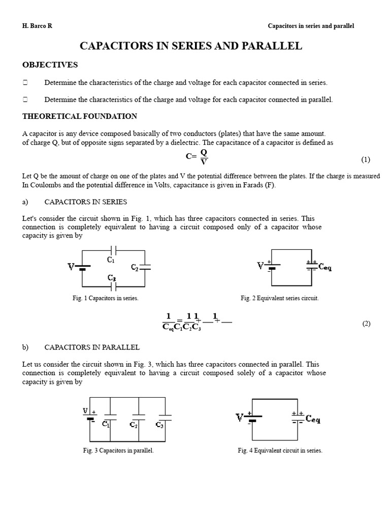 Capacitors in Series and Parallel | PDF | Capacitor | Capacitance