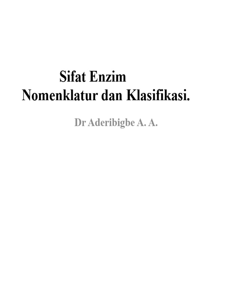 Klasifikasi dan Nomenklatur Enzim | PDF