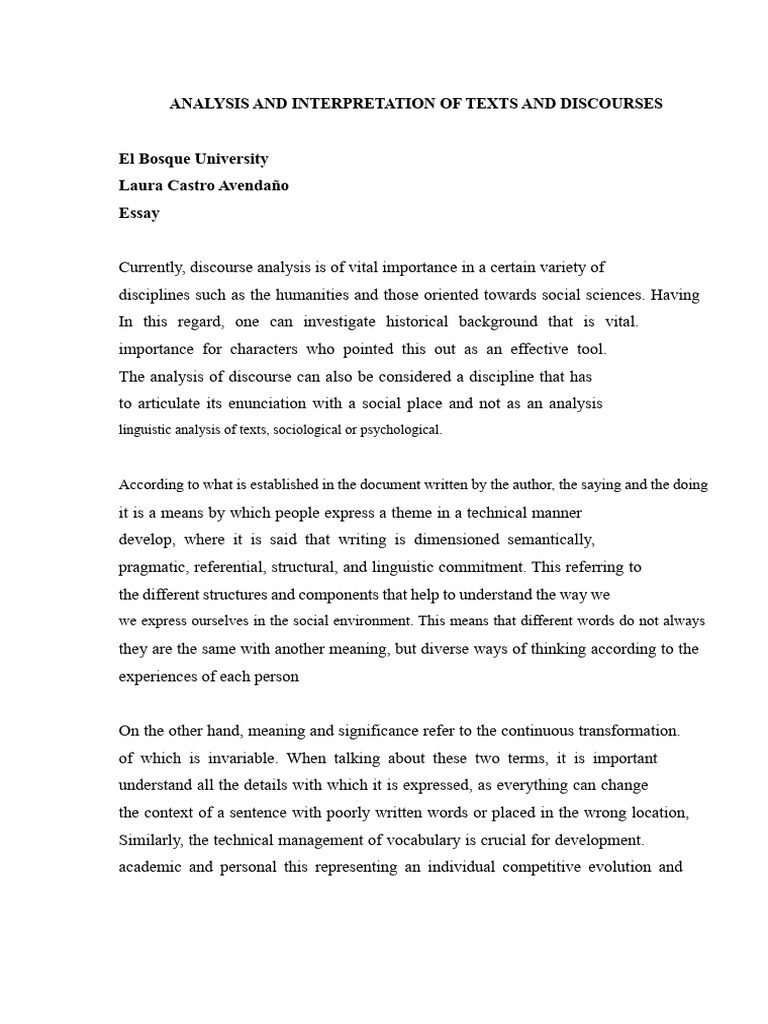 Essay Interpretation of Texts | PDF | Semantics | Linguistics