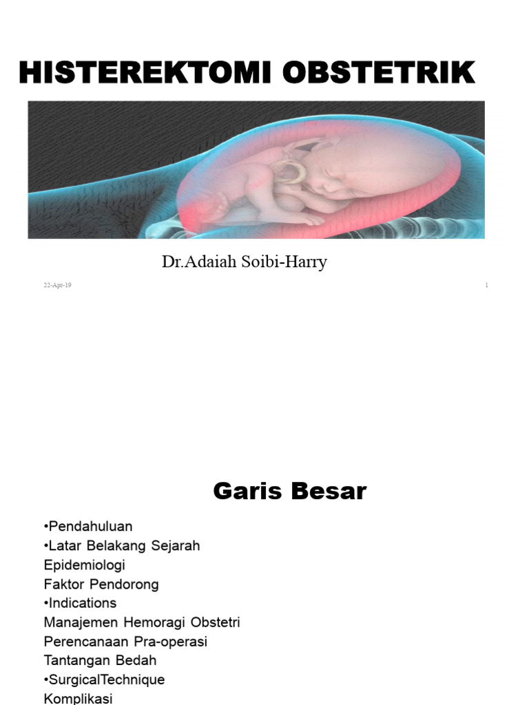Histerektomi Obstetri: Indikasi dan Teknik | PDF