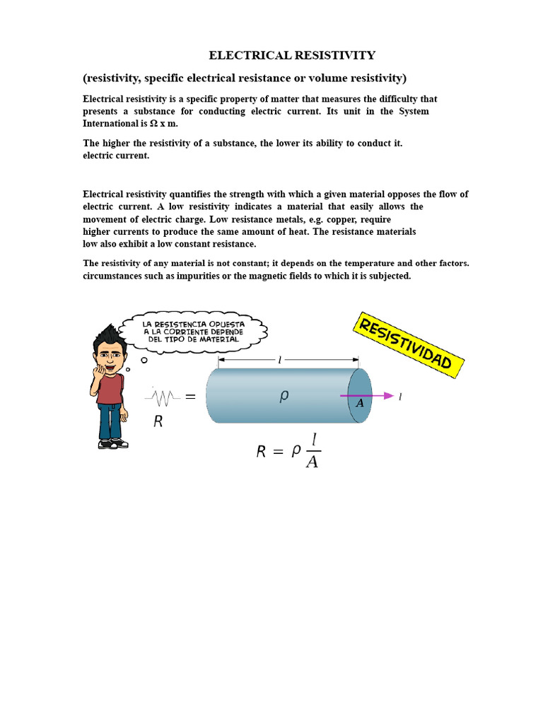 RESISTIVITY | PDF | Electrical Resistivity And Conductivity | Electric Current