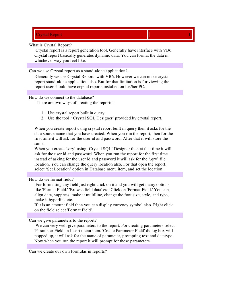 Crystal Report | PDF | Databases | Sql