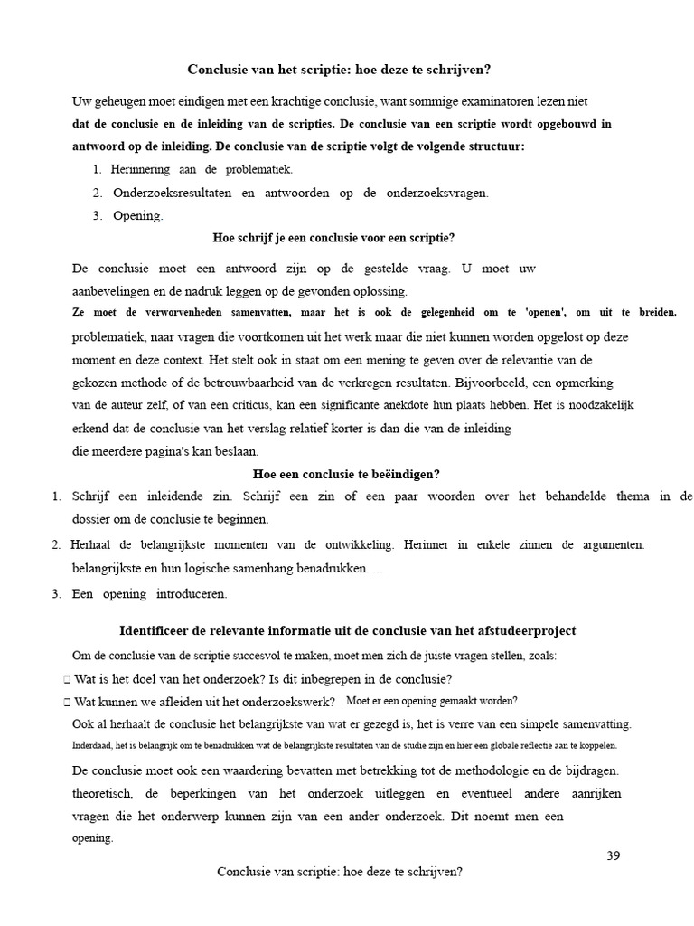 Conclusie Van Het Scriptie | PDF
