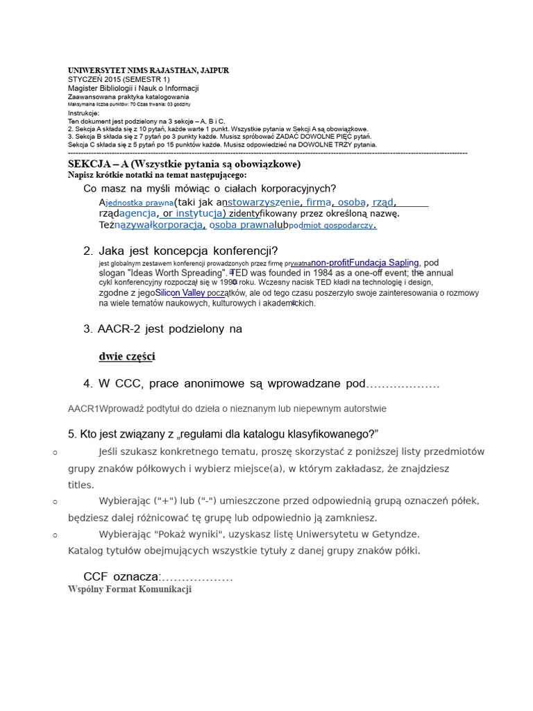 Zaawansowane Praktyki Katalogowania W MLIB | PDF
